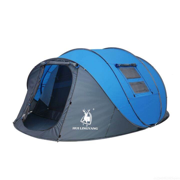Throw Pop Up Tent 4-6 Person Outdoor Automatic Tents Double Layers ...