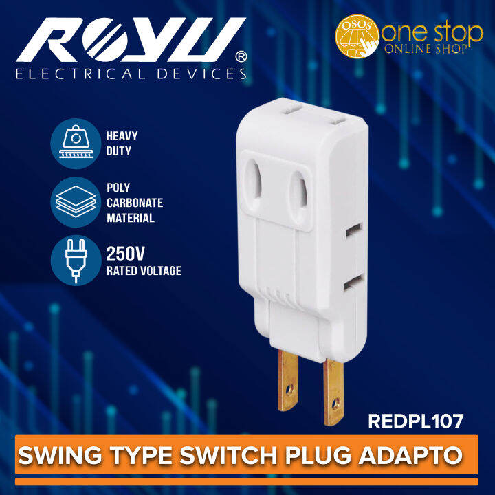 Royu by OSOS 10A 250V Electrical Swing Type Adapter/Adaptor-REDPL107 | Lazada PH