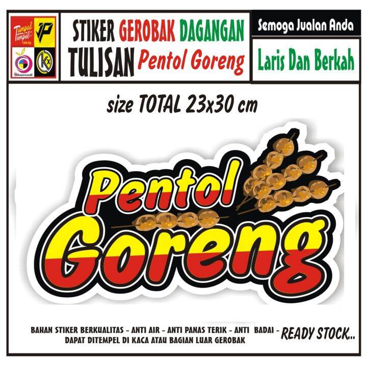 STIKER KACA GEROBAK TULISAN PENTOL GORENG | Lazada Indonesia