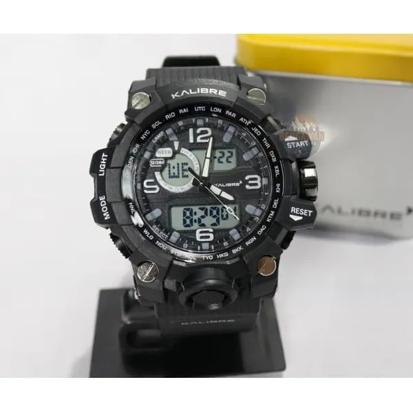 Jam Tangan Analog Digital Dual Time Anti Air Jam Kalibre Veglum 996238 ...