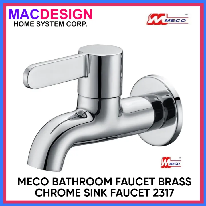 MECO 2317 BATHROOM SINK FAUCET, (LEVER HANDLE) 1/2" x 4" CP BRASS ...