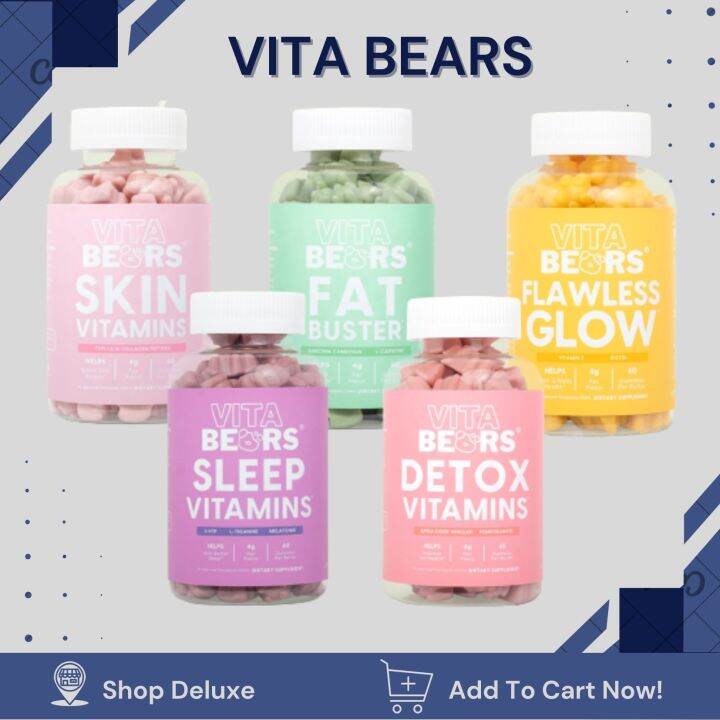VitaBears Vitamins Chewable Gummies 60 pcs | Vita Bears Skin Vitamins ...
