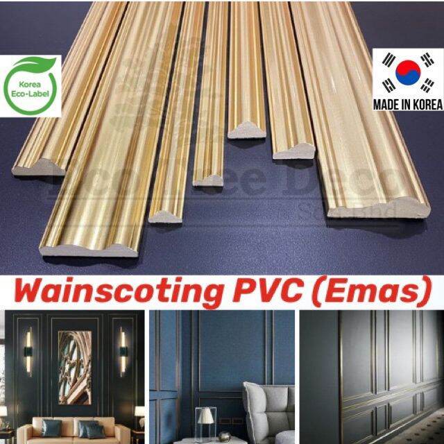 Wainscoting PVC GOLD Ready Stock Made In KOREA Accent Wall Diamond ...