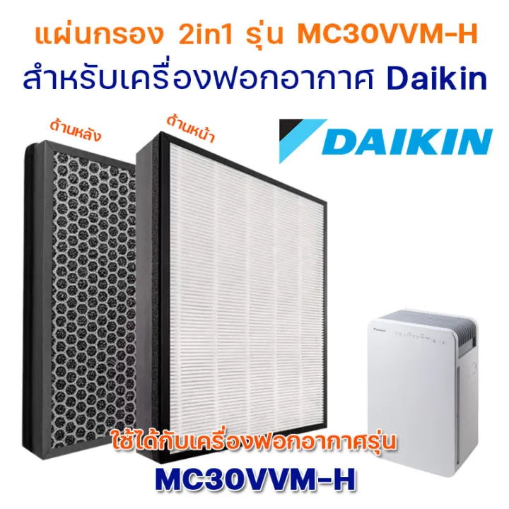 แผ่นกรองอากาศ DAIKIN MC30VVM-A/H แผ่นกรอง Hepa Carbon Filter 2in1 ไส้ ...