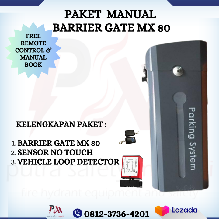 Paket Manual Barrier Gate Model Mx 80 Palang Parkir Otomatis | Lazada 