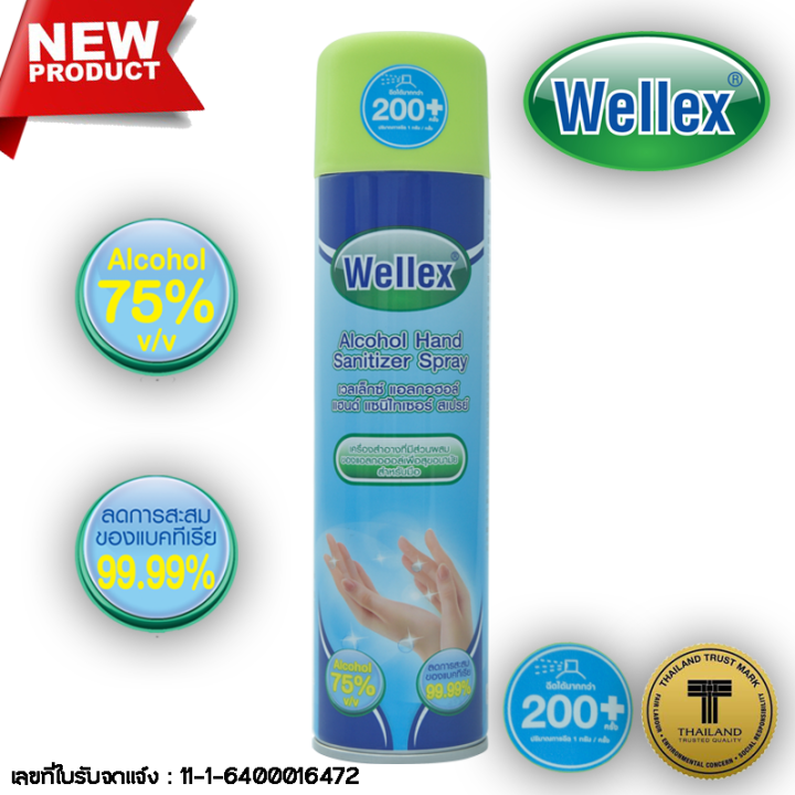 WELLEX สเปรย์แอลกอฮอล์ ฉีดฆ่าเชื้อโรค เวลเล็กซ์ 300 มล./ แพ็ค 12 ...