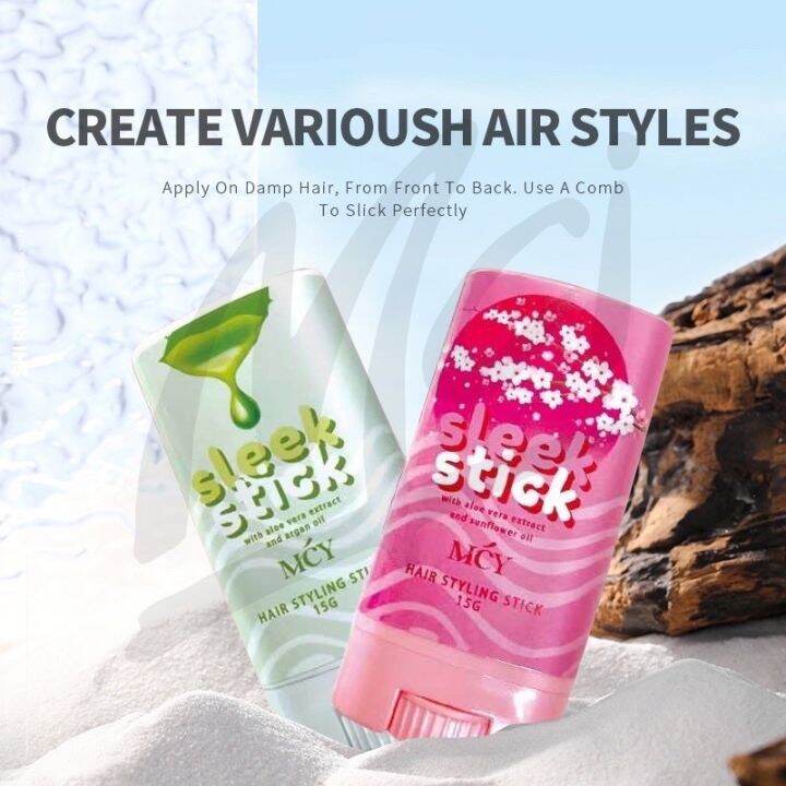 Sleek Stick Hair Styling Wax Aloe Vera Extract Argan Oil & Sunflower ...