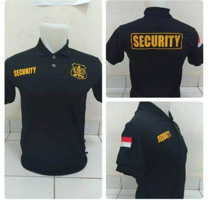 BAJU KAOS P O LO SHIRT SECURITY LOGO KUNING/ KAOS KERAH SECURITY ...