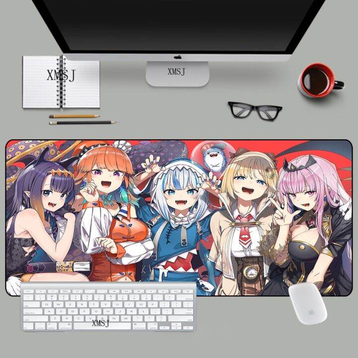 Hololive Gawr Gura Cute Mouse Pad PC Gamer Kawaii Desk Pad Keyboard ...