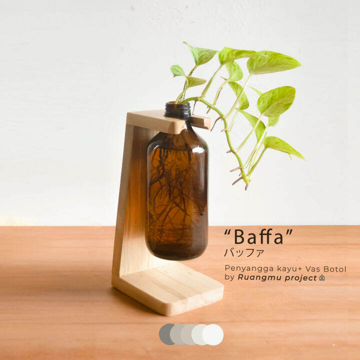 Vas botol propagation kayu dengan penyangga kayu jati belanda by ...