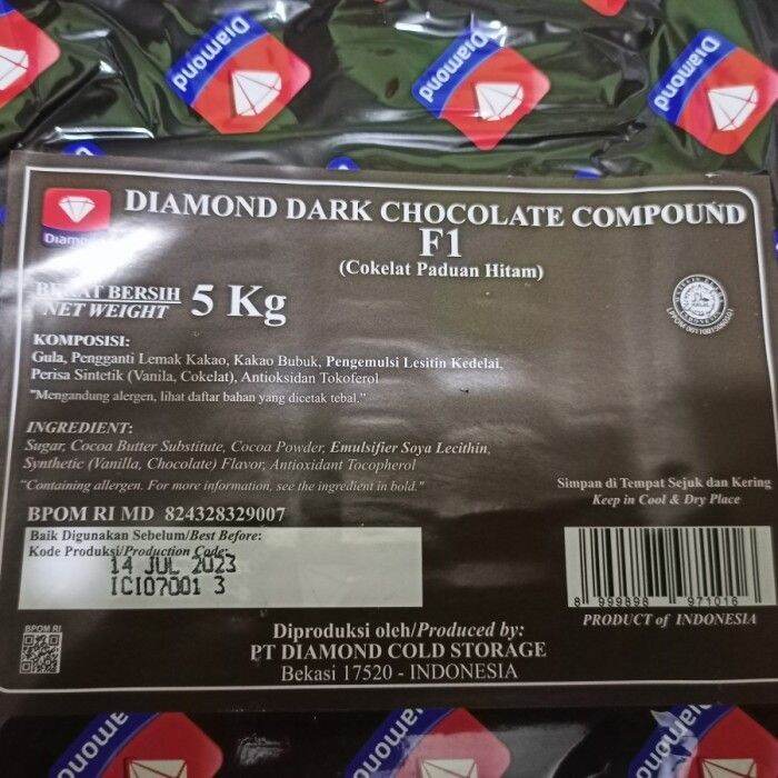 Coklat Batang Diamond Dark Chocolate Compound Coklat Blok Dcc 500 Gr
