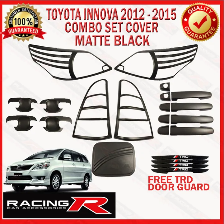 Toyota Innova 2012 to 2015 Combo Set Garnish Cover Matte Black [ Free ...