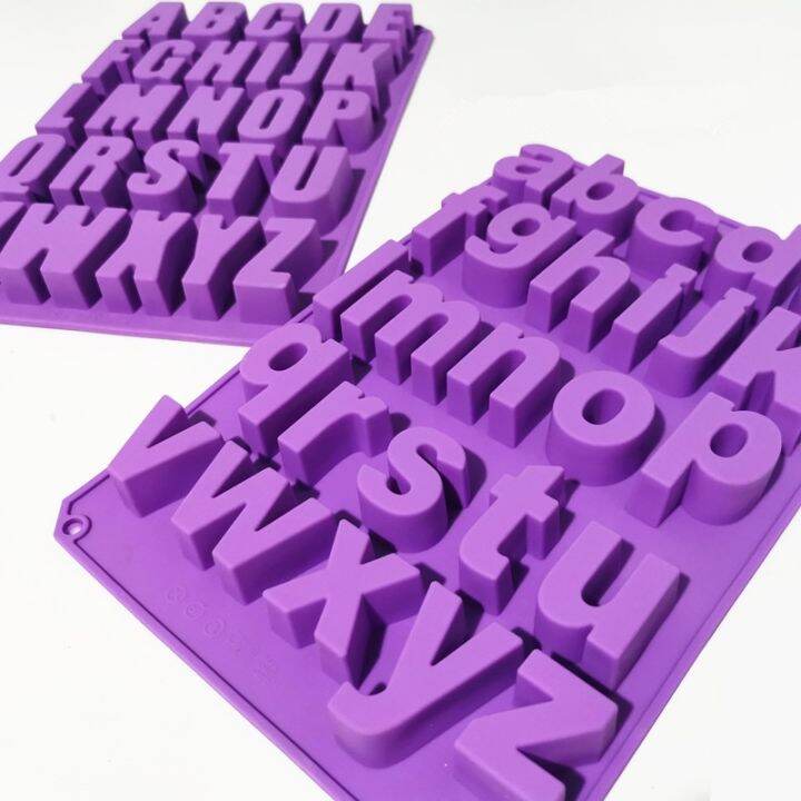 3D Alphabet Letter Concrete Silicone Molds Plaster Number Capital Lower ...
