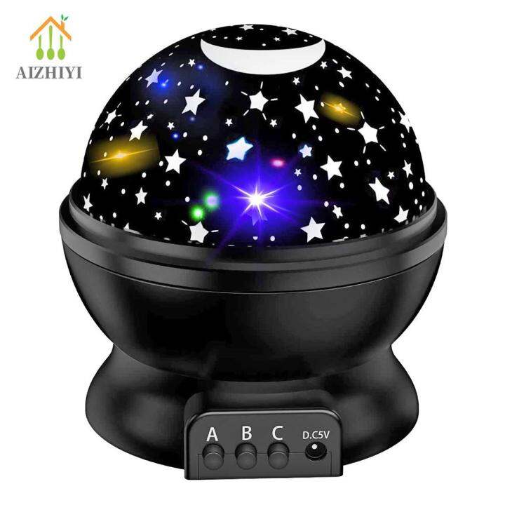 LED ดาวกาแล็กซี่ Sky ไฟกลางคืนหมุนโปรเจคเตอร์ Star Moon โคมไฟตั้งโต๊ะ ...