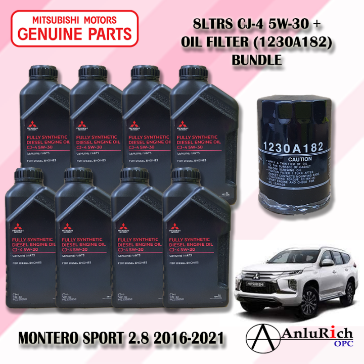 MITSUBISHI MONTERO SPORT 2.8 '16-'21 OIL CHANGE PACKAGE 8LTRS CJ-4 5W ...