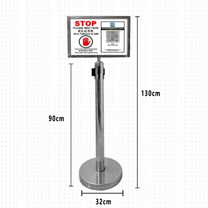 Stop Please Wait Here Queue Up Stand With A4 Portrait Sign Board Frame ...