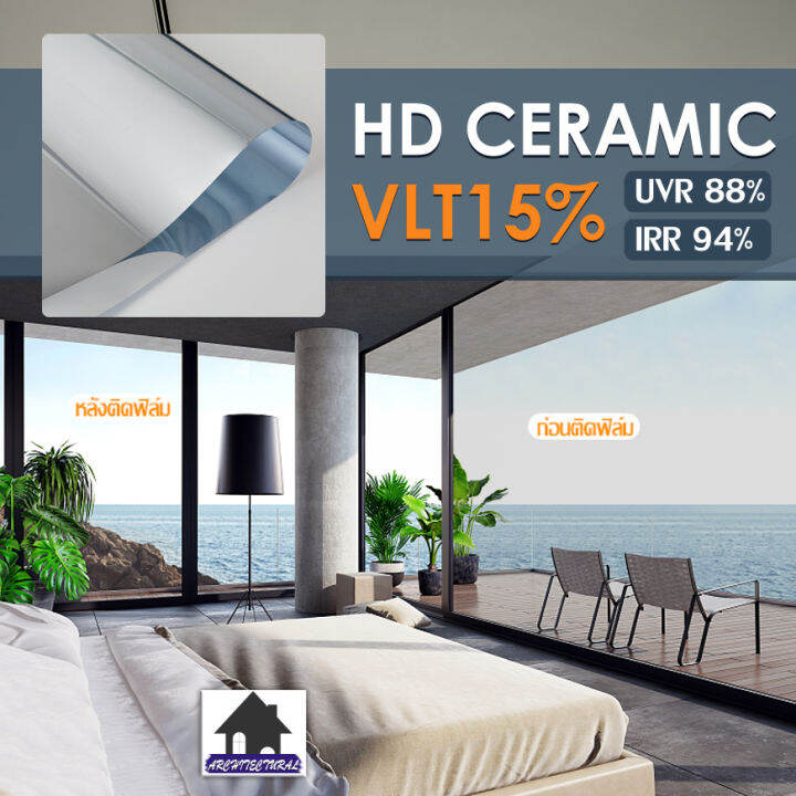 ฟิล์มกรองแสง เซรามิค Grey Window film Ceramic Nano IR Window Film Heat ...