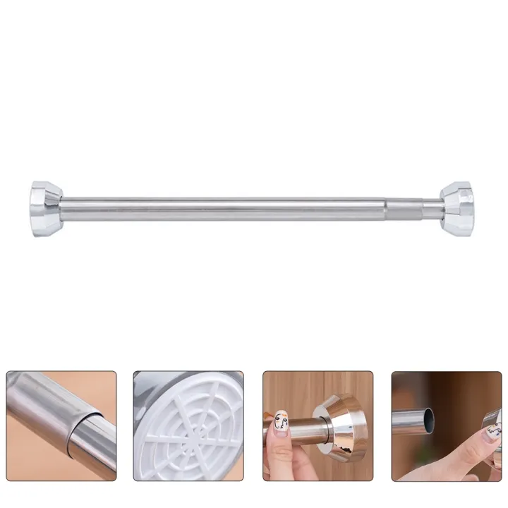 Rod Curtain Tension Rods Clothes Spring Retractable Shower Closet ...