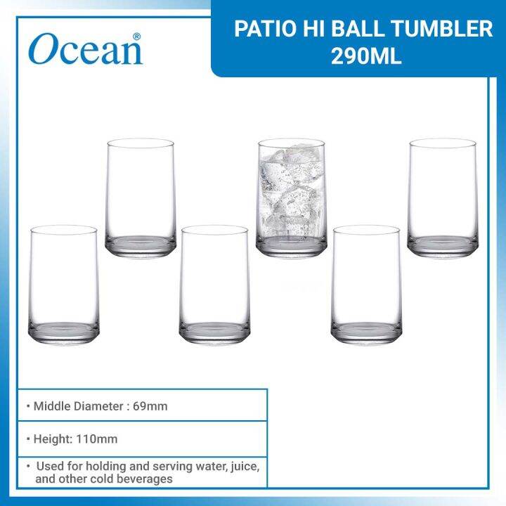 Ocean Glassware Patio Hi Ball Tumbler 290ml/ 10 1/4oz Set of 6 | Lazada PH
