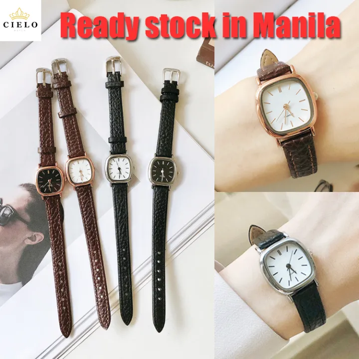 Cielo Korean Style Watch Wristwatch For Women Square Simple Super Thin ...