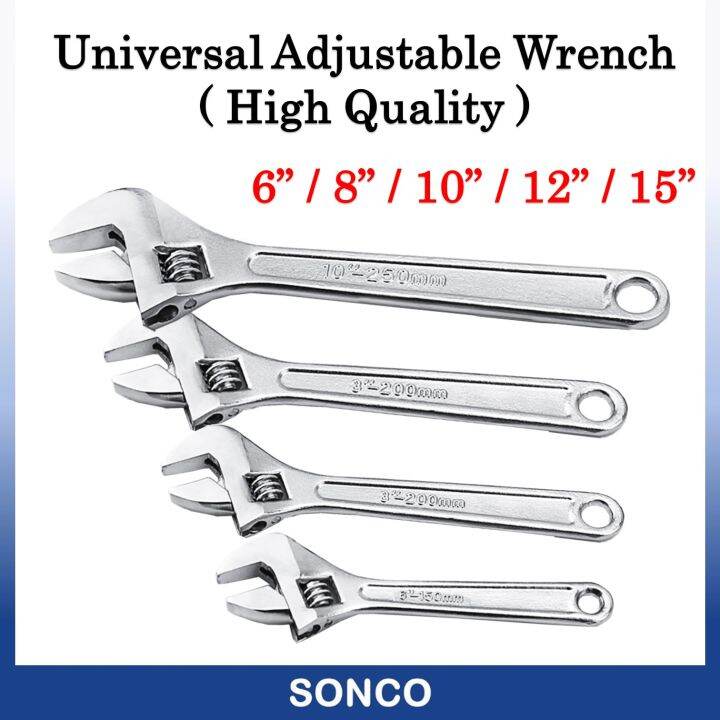 6'' / 8'' / 10'' / 12'' / 15'' Adjustable Wrench Spanner Spanar HIDUP ...
