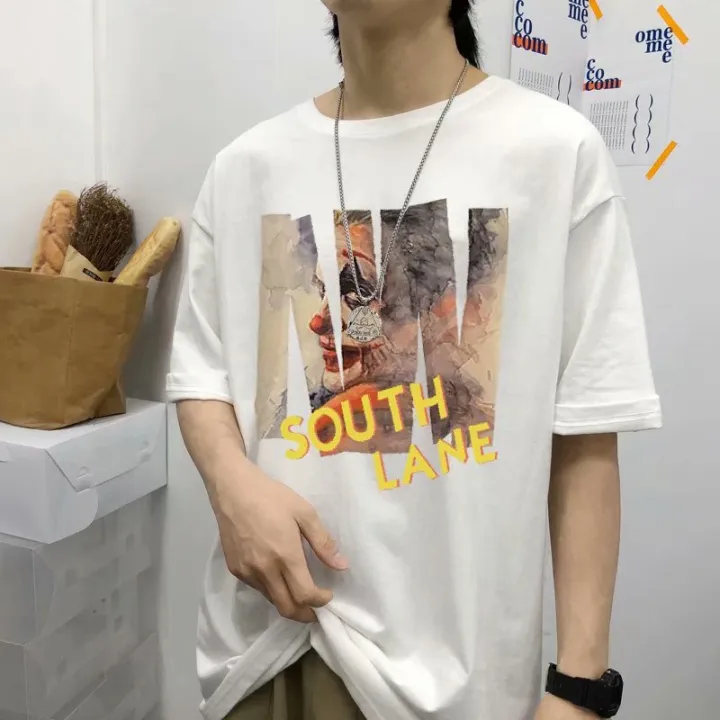 S-8XL ยุโรปและอเมริกา High Street นักเรียน Ins แนวโน้ม Oversize Clown พิมพ์ชายเสื้อและชายเสื้อ ...