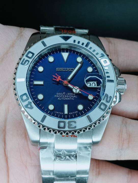 NH35 Automatic Movement SILVER YACHTMASTER THOR TRIDENT Custom Build ...