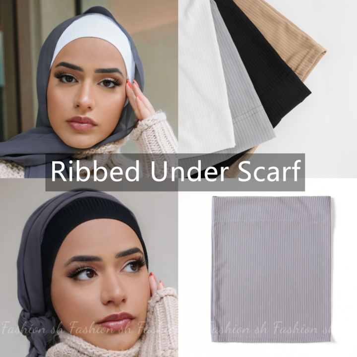 Soft Modal Cotton MuslimTurban Hat Inner Hijab Caps Islamic Underscarf Pleated inner G11001 ...