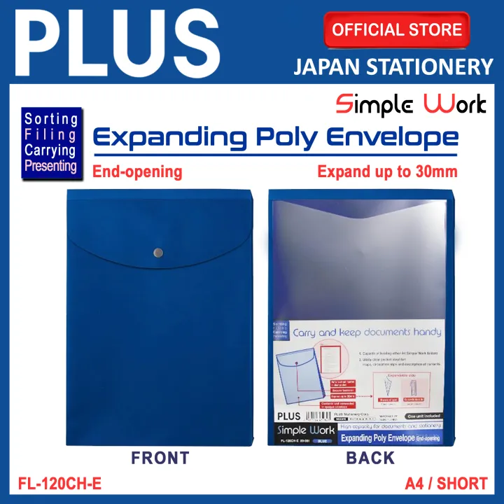 PLUS EXPANDING FILE ENVELOPE WITH POCKET FL-120CH-E A4 | Lazada PH