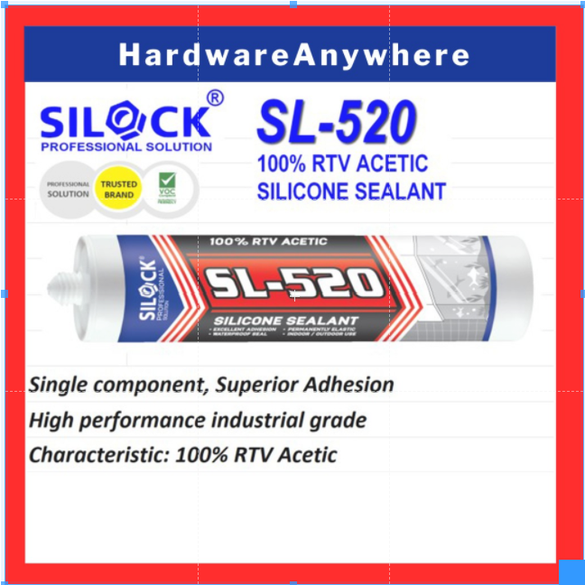 SILOCK® 100% RTV ACETIC SILICONE - WHITE 300ML | Lazada Singapore