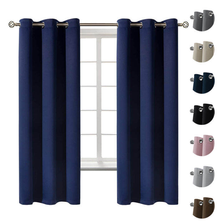 1pc Blackout Curtains for Window Bedroom and Living Room with 8 Rings ...