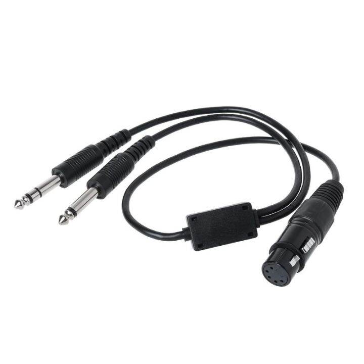 Black Durable Aviation Headset for bus XLR to GA (Dual Plug) Pilot ...