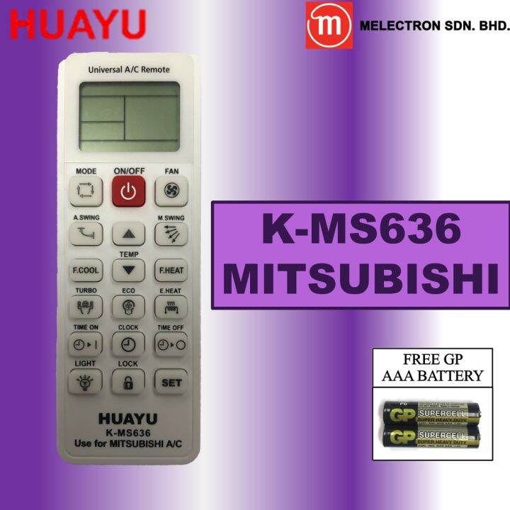 Huayu Mitsubishi Air-cond Remote Control (K-MS636) | Lazada