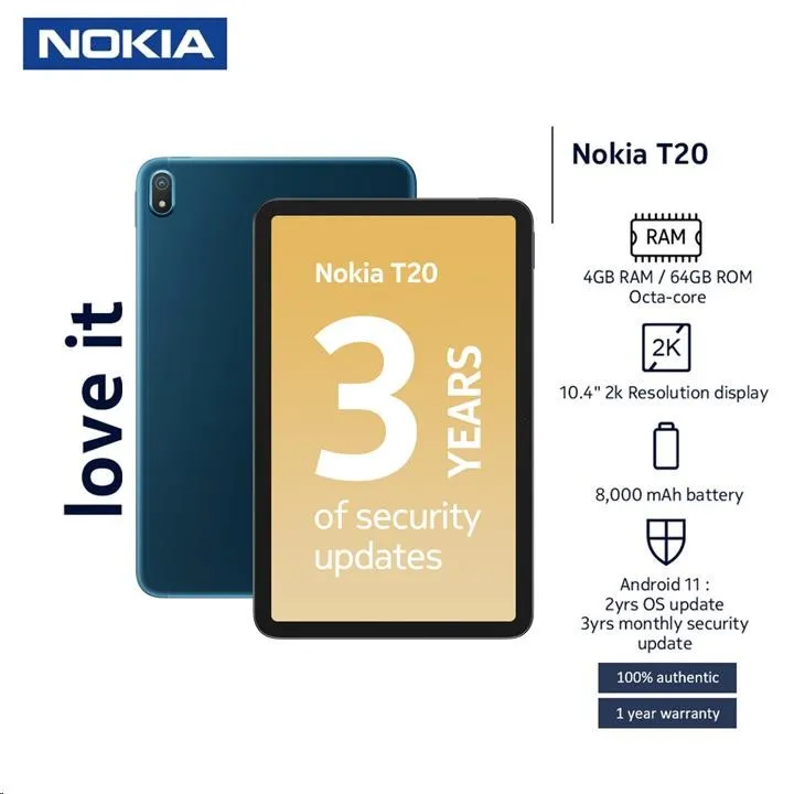 【Spot in Manila】NOKIA T20 - OCEAN BLUE 10.4" 1200*2000, 5MP/8MP Battery ...