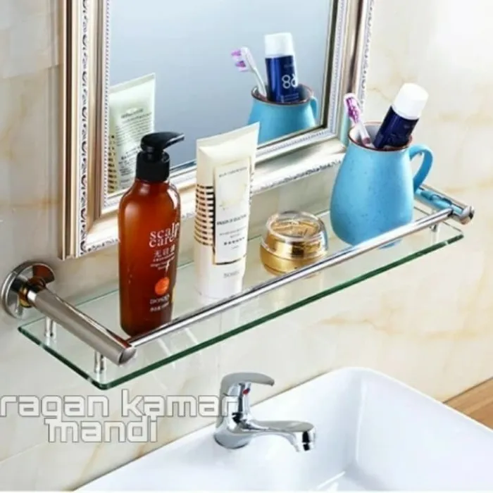 Racrak wastafel | rak kamar mandi | rak shampo(D6Z7) Terbaru Promo Kaca Modern Troli Panjang ...