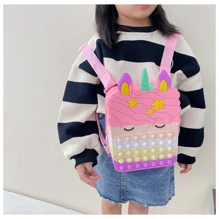 Pop it Fidget Toy Backpack Unicorn Bag for kids | Lazada PH