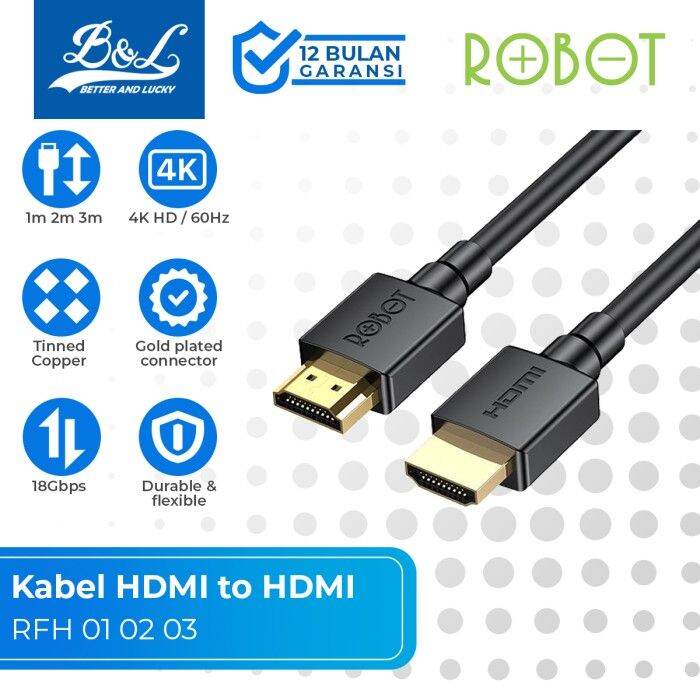 ROBOT RFH Kabel HDMI to HDMI 4K Ultra HD | Lazada Indonesia