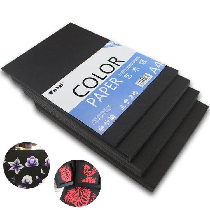 A3 A4 Black Paper Cards Thick White Cardboard Paper Cutting Sketching ...