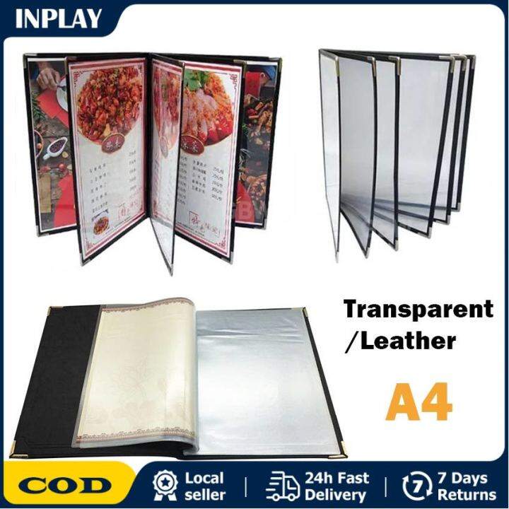 Transparent Cover Menu Book Menu Cover A4 Size 2/4 Page Cook Book Pvc ...