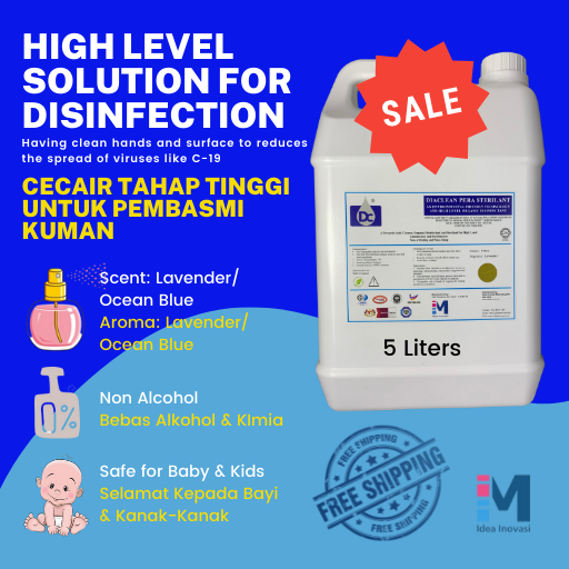 Diaclean Sanitizer Ocean Blue/Lavender 5 Liter/Halal/KKM Approved ...