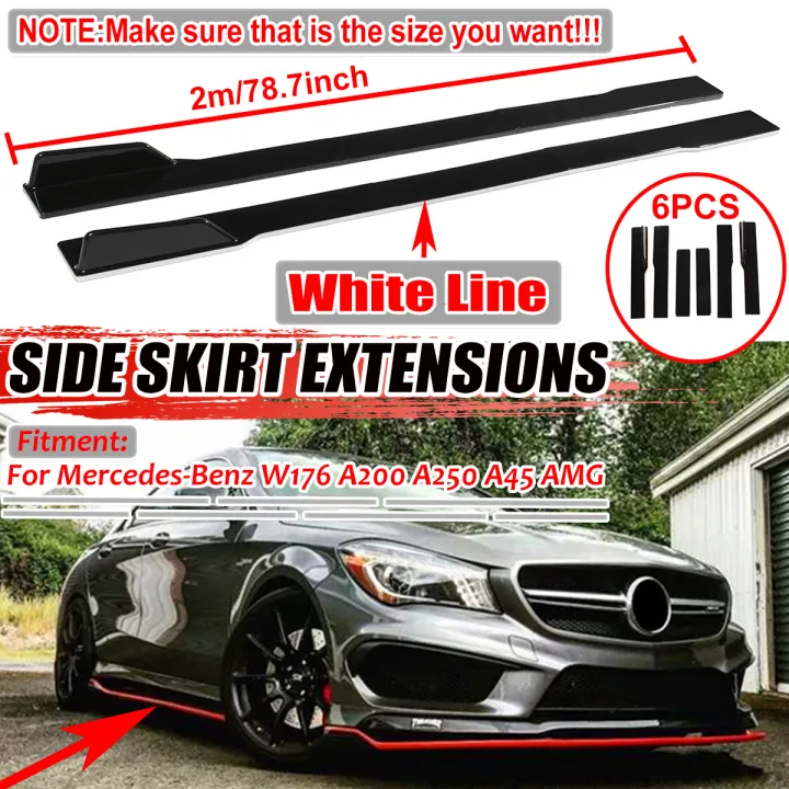 For Mercedes W204 W212 W213 W205 W176 W117 Side Skirt Extension Rocker ...