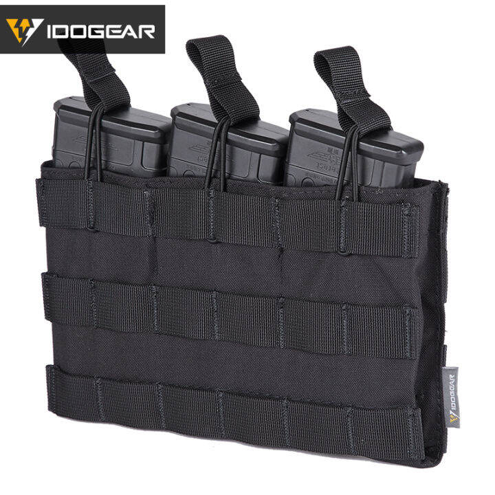 IDOGEAR Tactical Molle Triple Mag Pouch 5.56 Open-Top Magazine Pouch ...