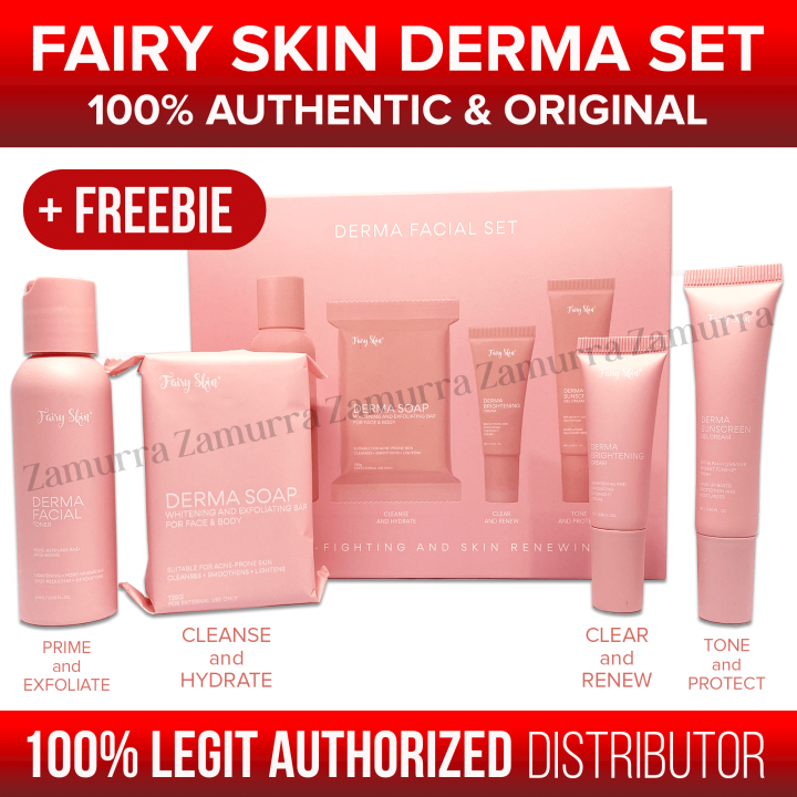 FAIRYSKIN DERMA FACIAL SET ORIGINAL WITH FREEBIES, BUY 2 SETS AND GET FREE COTTON PADS, Fairy ...