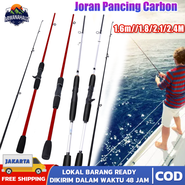 Joran murah cuci gudang promo/2.1m joran pancing 1.6m 1.8m carbon asli ...