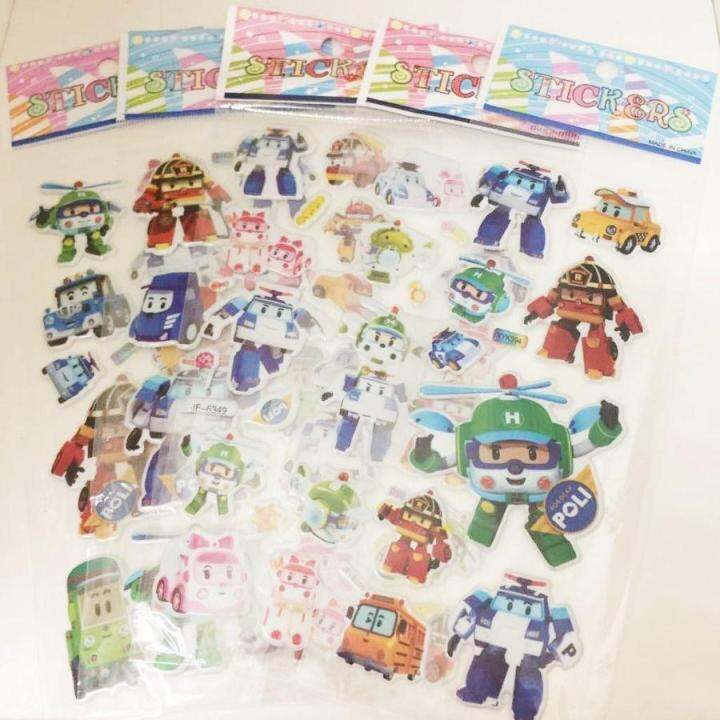 Robocar Poli Fire Truck 3D Stickers 12pcs Different Design | Lazada
