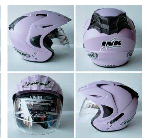 HELM BASIC INK REPLIKA TYPE T1 WARNA UNGU DOF DOUBLE VISOR GOOD QUALITY ...