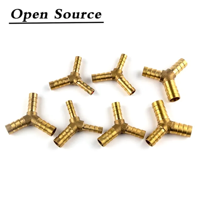 Brass Barb Pipe Fitting 3 Way Y type Reducer Connector for 4mm 5mm 6mm ...