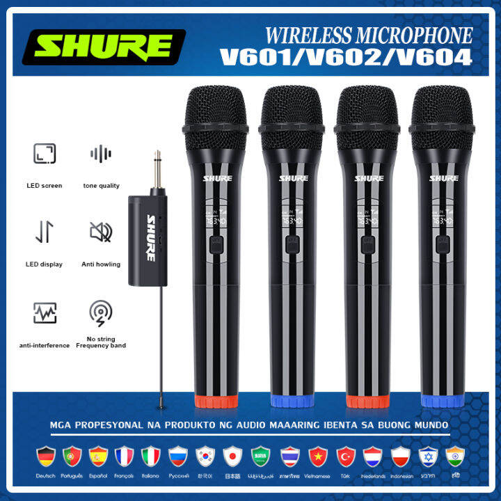 SHURE V604 wireless na mikropono UHF FM 50M na distansya ng pagtanggap Plug and Play maginhawa ...