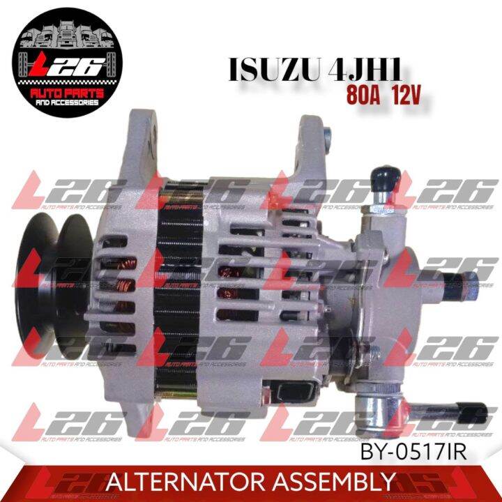 Isuzu 4JH1 Alternator Assembly 80A 12v IC Type Single Pulley w/ Pulley ...