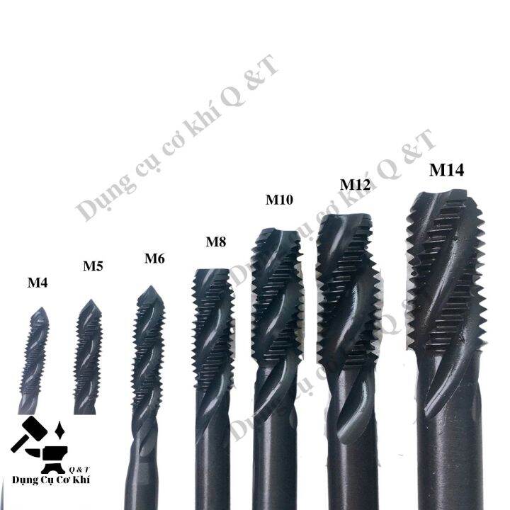 Taro ren trong , Mũi tạo ren xoắn thép gió hss đen từ m4 tới m14 ...